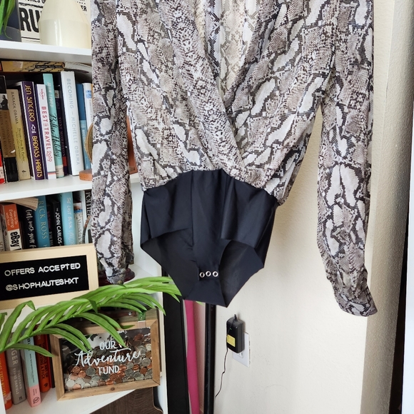 Zara | Tops | Zara Sheer Snakeskin Print Bodysuit | Poshmark